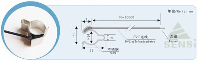 Steel Pipe Clamp Temperature Sensor for Arc and Pipe Surface Measurement