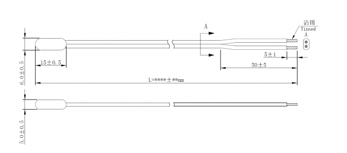 Original Waterproof Temperature Sensor Insulation Resistance TPE 6×5×15mm